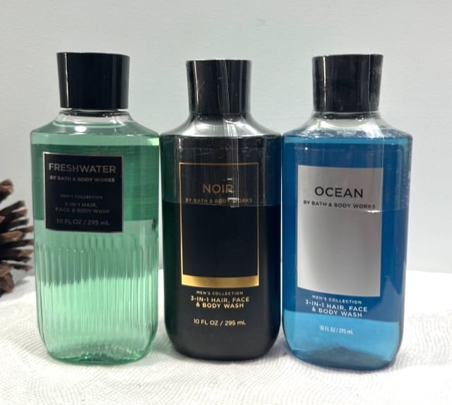 Bath & Body Works Men's Collection 3-in-1 Hair, Face & Body Wash Trio ...