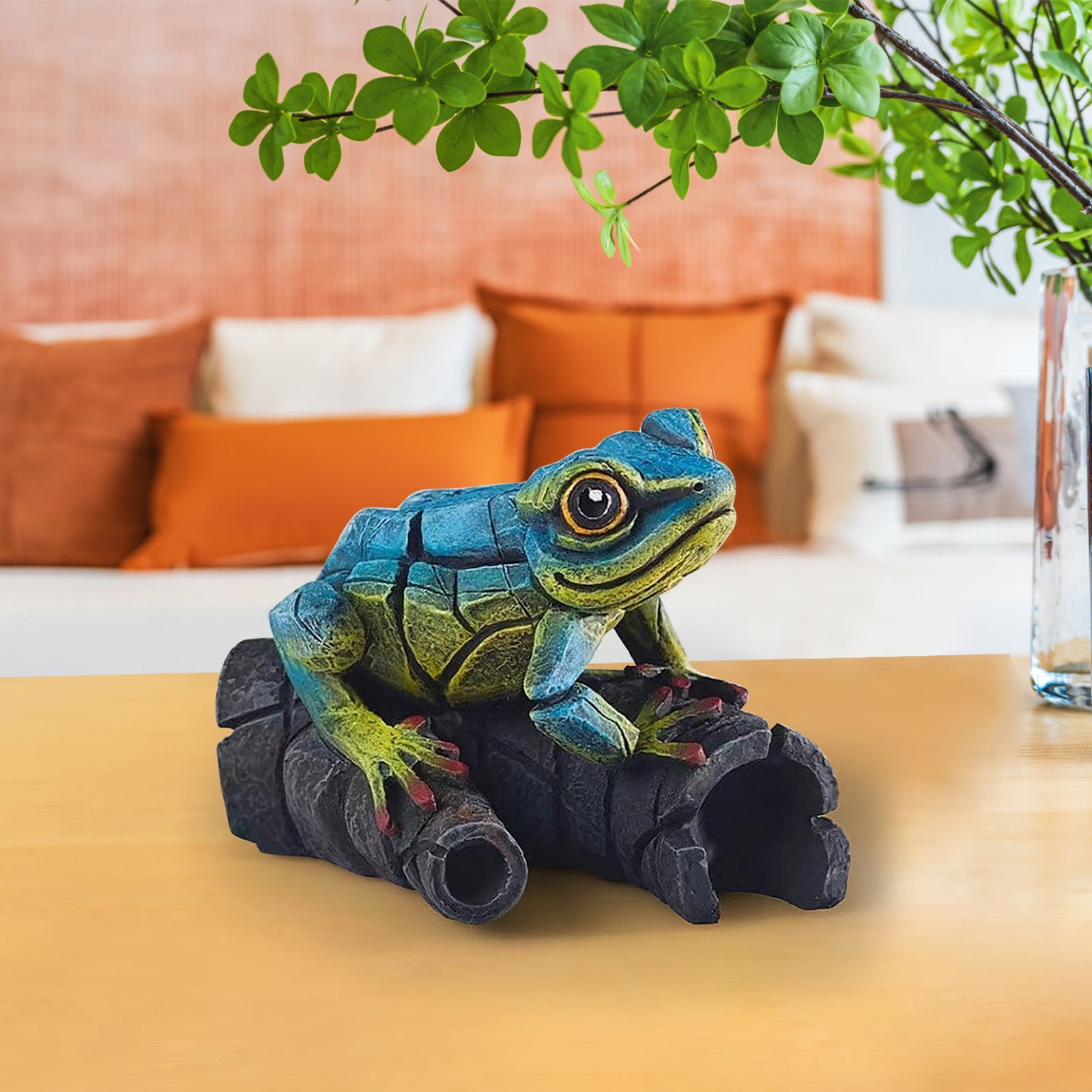 Ovzne Frog Statue for Home Decor Accents Office Decoration, Hand ...