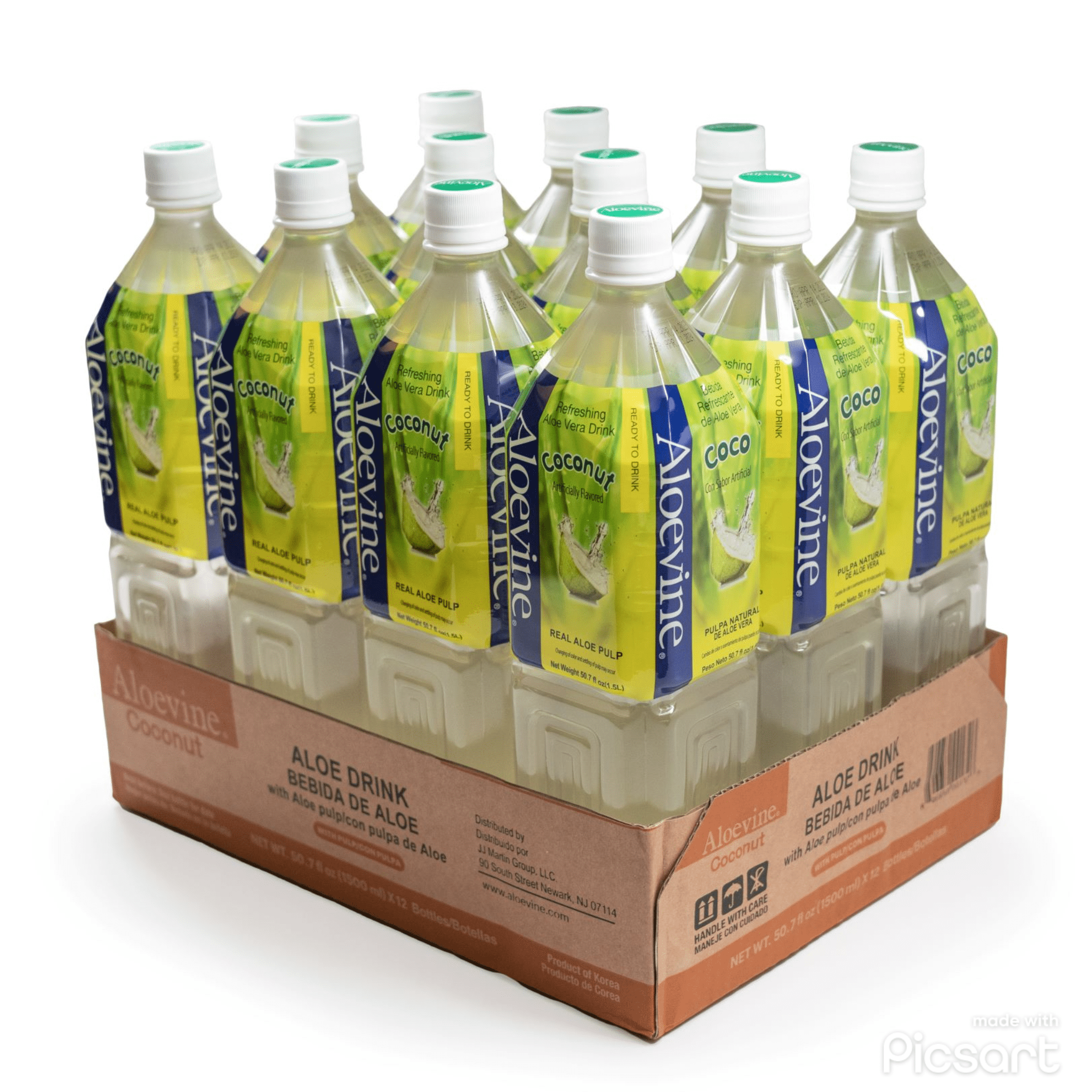 Aloevine Aloe Vera Drink, Coconut Flavor (50.7 fl oz, 12 pack ...