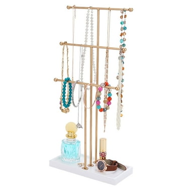 3-Tier Metal Jewelry Rack 30-Hook Necklaces Bracelets Display Stand ...