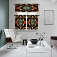 Abstract Ethnic Style Pattern Kitchen Curtains Valance and Tier Set ...