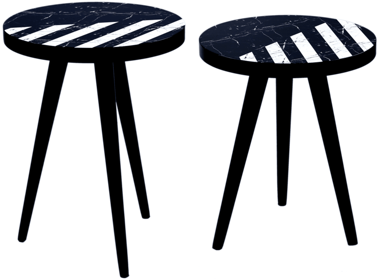 Round Wooden Side Tables, Portable Coffee Tables, End Tables for Living ...