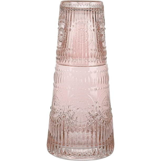 Elle Decor Bedside Water Carafe with Tumbler Set, Vintage Design ...