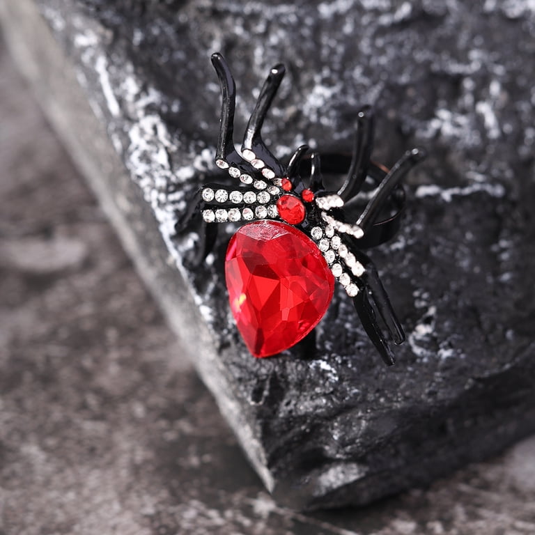 Emo Jewelry Gothic Spider Rings Set - 3-Piece Adjustable Stackable ...