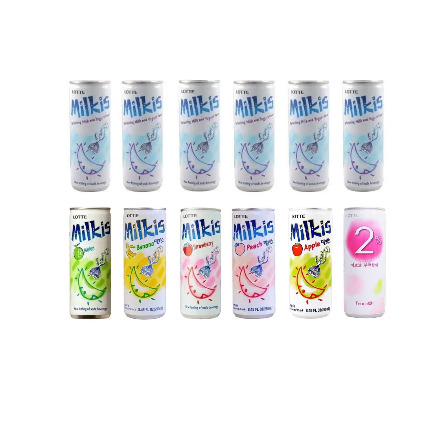 Korean Soft Drink Variety Multi Pack By Lotte Milkis Original 6EA
