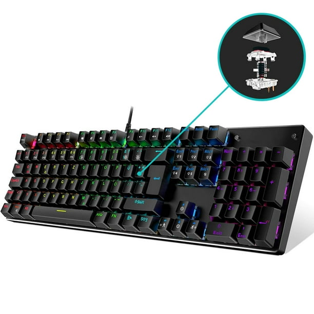 Ergonomic Gaming Mechanical Keyboard 104 Keys With RGB Light - Walmart.ca