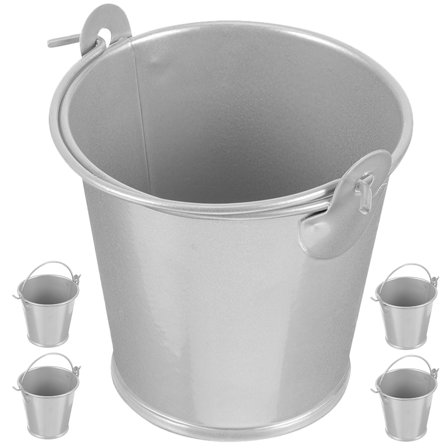 OUNONA 5pcs Small Metal Buckets with Handles Mini Tin Pails for Party ...