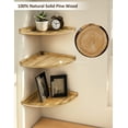 Afuly Floating Corner Shelf for Wall, Large Corner Shelves Solid Pine ...