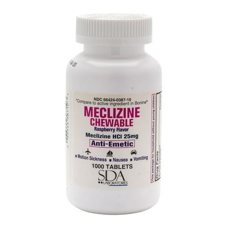 MECLIZINE 25MG 1000CT CHEWABLE TABLETS by SDA LABS - Walmart.com ...