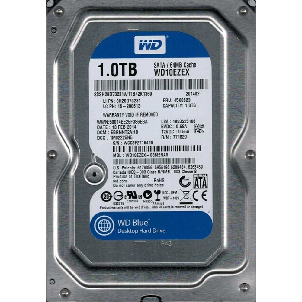 Western Digital WD10EZEX-08M2NA0 DCM: EBRNNT2AHB 1TB - Walmart.com ...