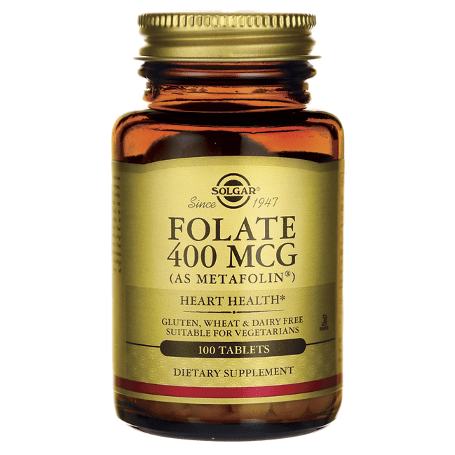 Solgar Folate 400 mcg (as Metafolin) Tablets, 100 Ct - Walmart.com ...