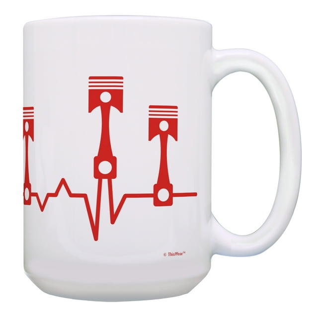 ThisWear Mechanic Themed Gifts Piston Heartbeat Mechanic Dad Mug Car ...