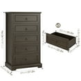 Homfa 5 Drawer Tall Dresser, Wooden Assembled Deep Storage Cabinet ...