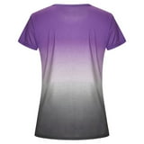 Special Gradient Color Print T-shirt Plus Size Women Summer Tops ...