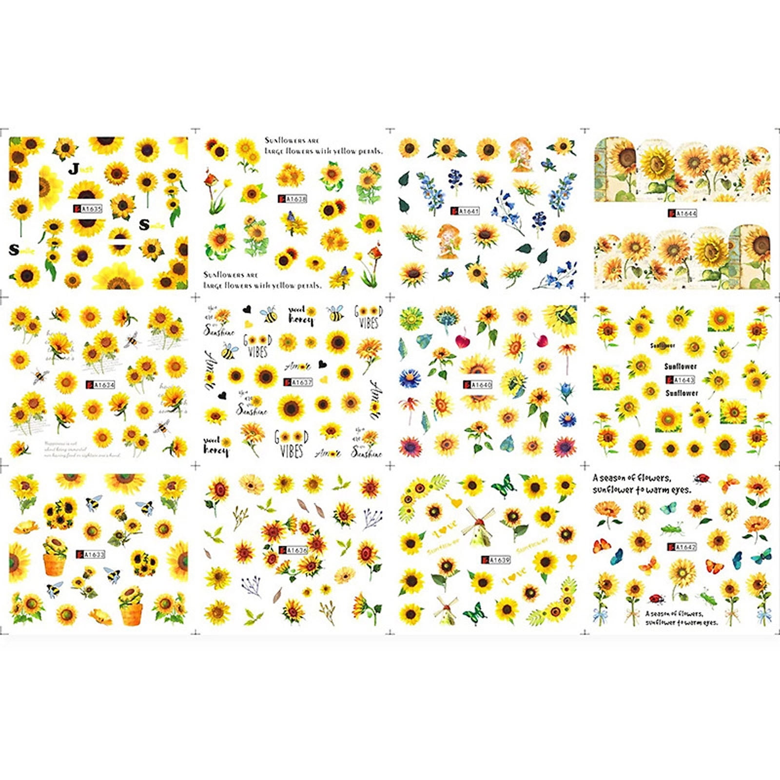 Click here for Yeacher Water Transform Nail Sticker Sunflower Dai... prices