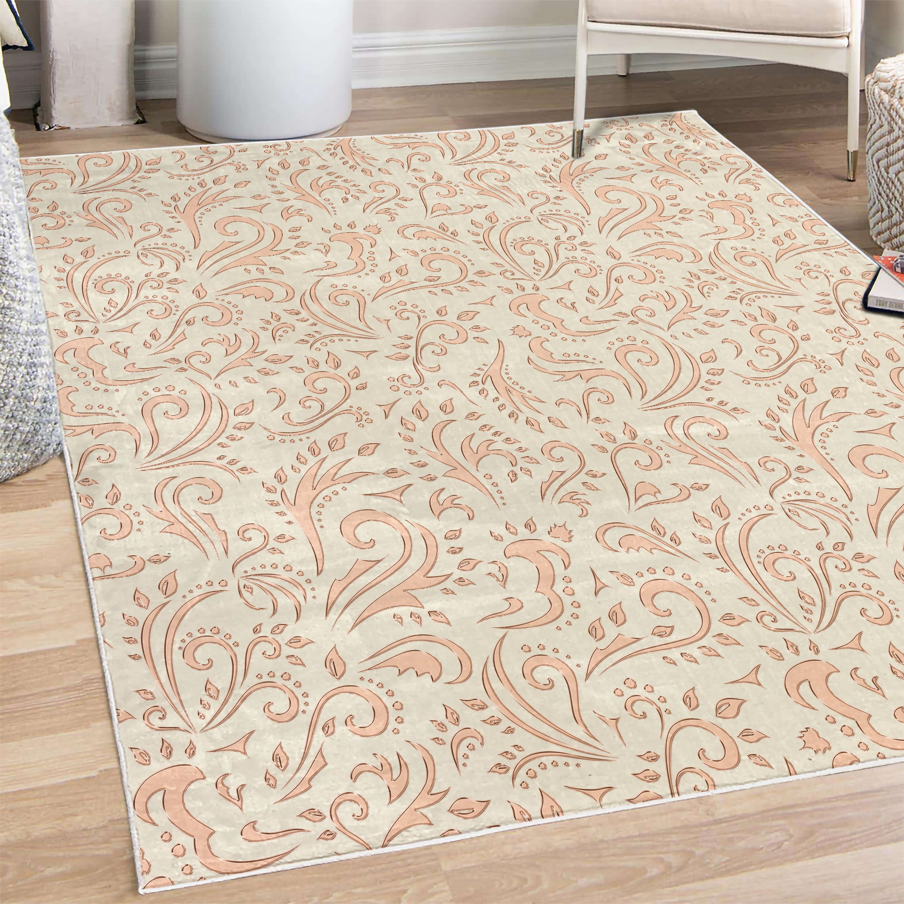 Vintage Decorative Rug, Monochrome Style Classic Victorian Inspired ...