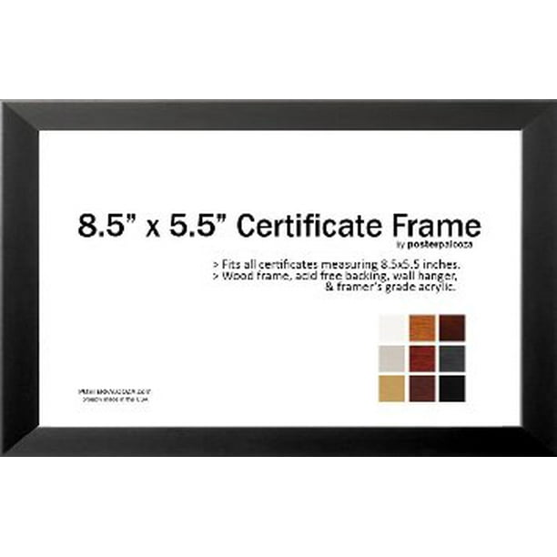 8.5" x 5.5" Certificate Frame - Wood Frame - Holds any document ...