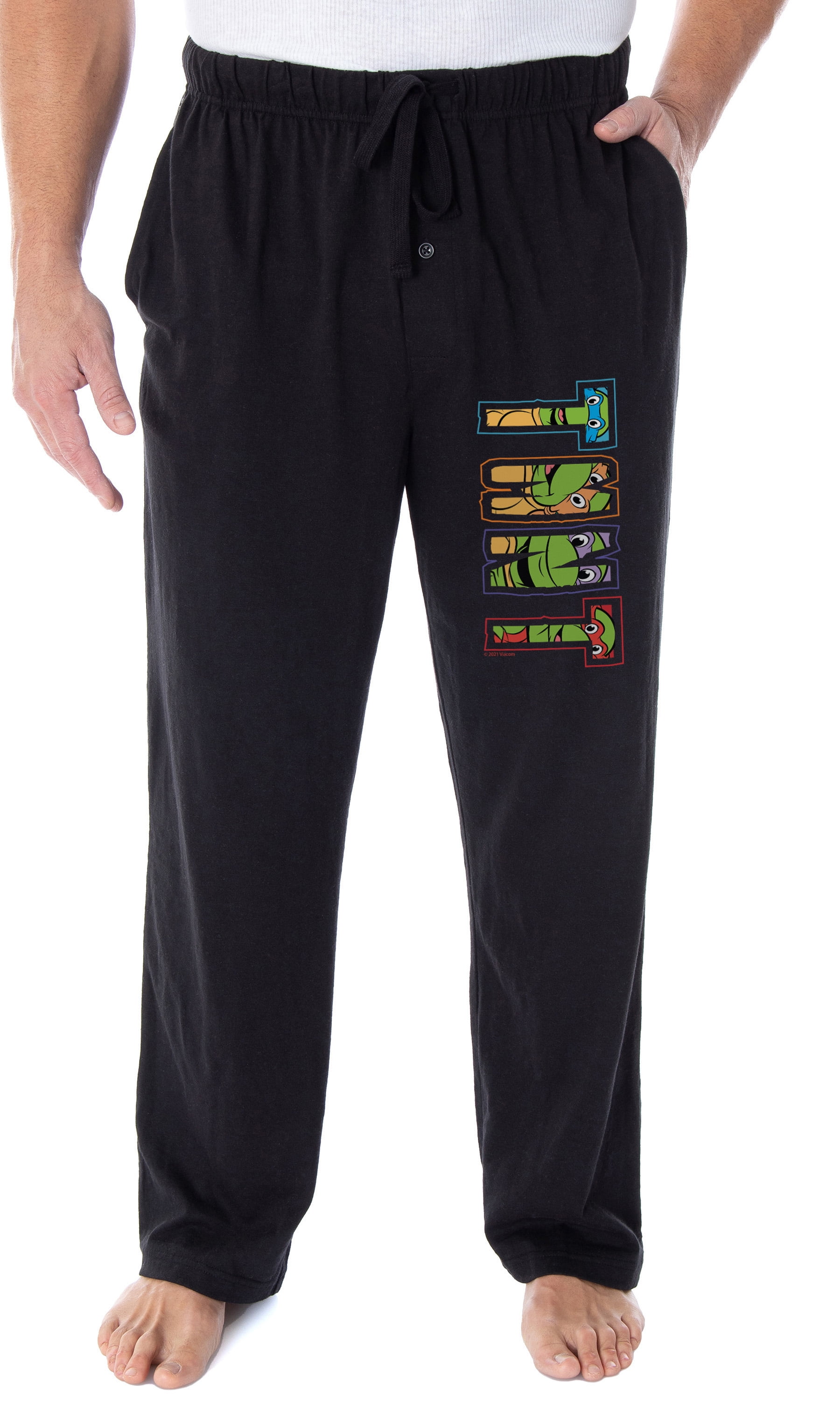 Teenage Mutant Ninja Turtle Men's TMNT Characters In Logo Pajama Pants ...