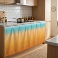 Turquoise Orange Cabinet Curtain, Stripe Gradient Sink Skirt for ...