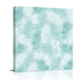 Aqua White Palm Leaves Canvas Wall Art for Living Room, Botanical ...