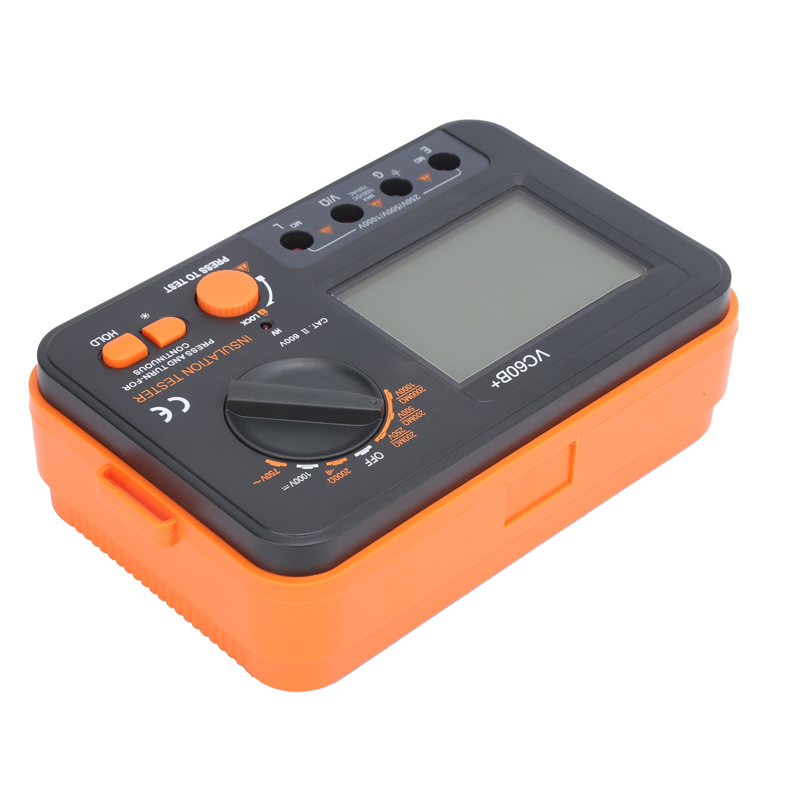 Megóhmetro digital, VC60B+ Megóhmetro Luz de sonido Probador de resistencia liviano Medidor de ...