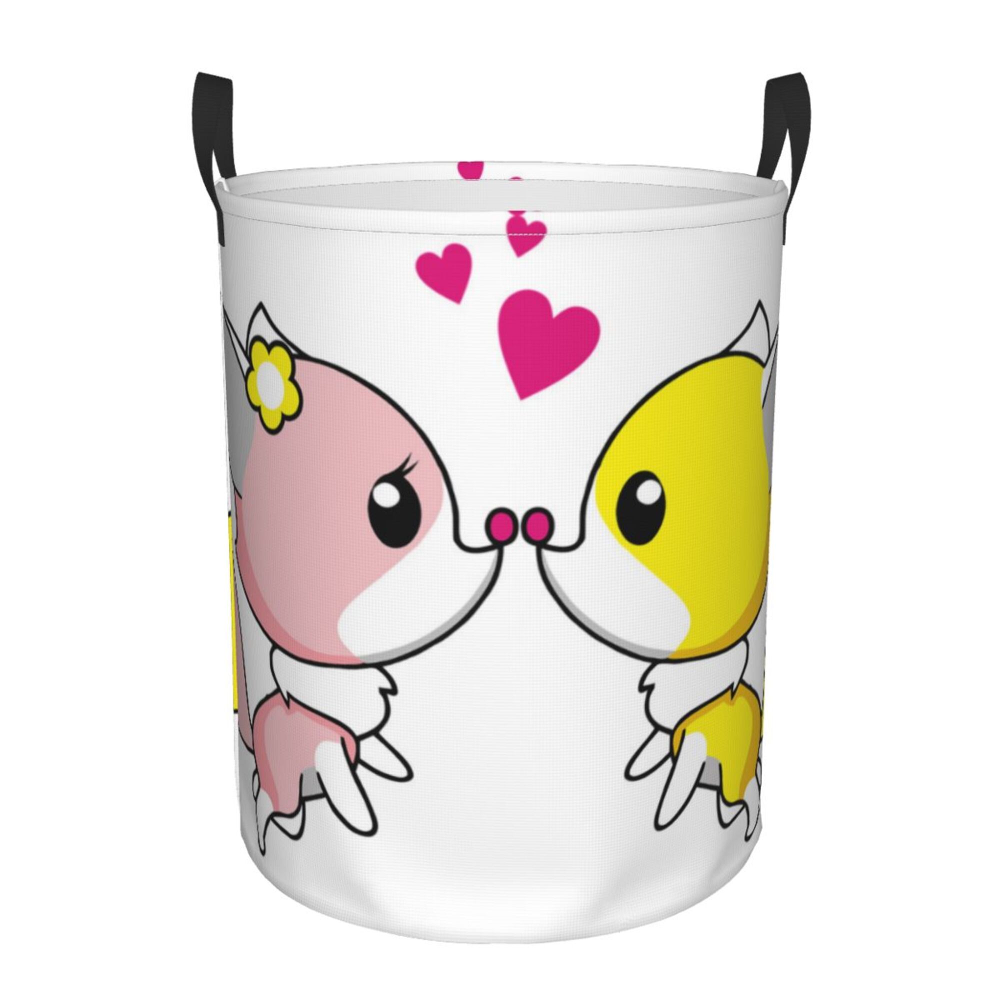 Cartoon Couple Laundry Basket Organizer Collapsible -Dirty Clothes ...