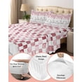 4 Piece Full Sheet Set Red Plaid Farmhouse Sheets Set for Full Size Bed ...
