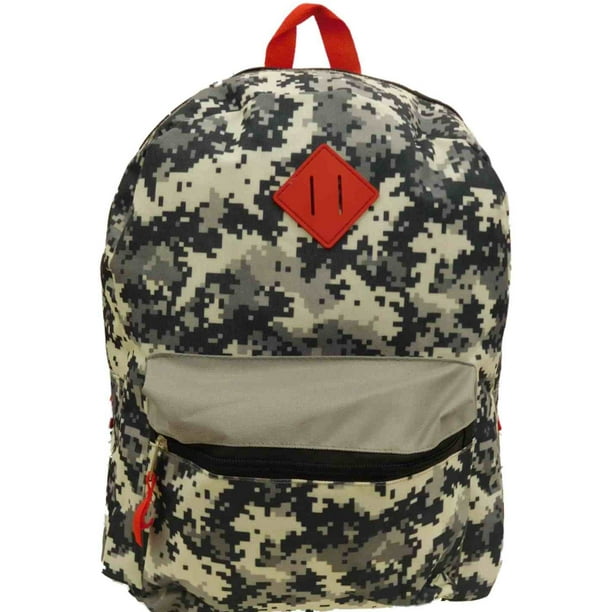Accessories 22 - Gray Geometric Camo Backpack School Travel Camouflage ...
