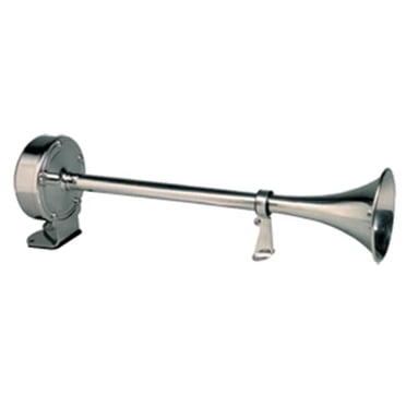 Ongaro Deluxe SS Single Trumpet Horn - 12V - Marine Boat Horn ...