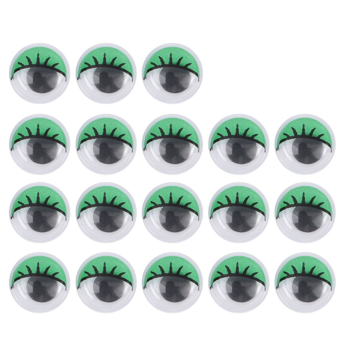 100Pcs 20mm Eyelashes Wiggly Wobbly Googly Eyes for Toys DIY Craft ...