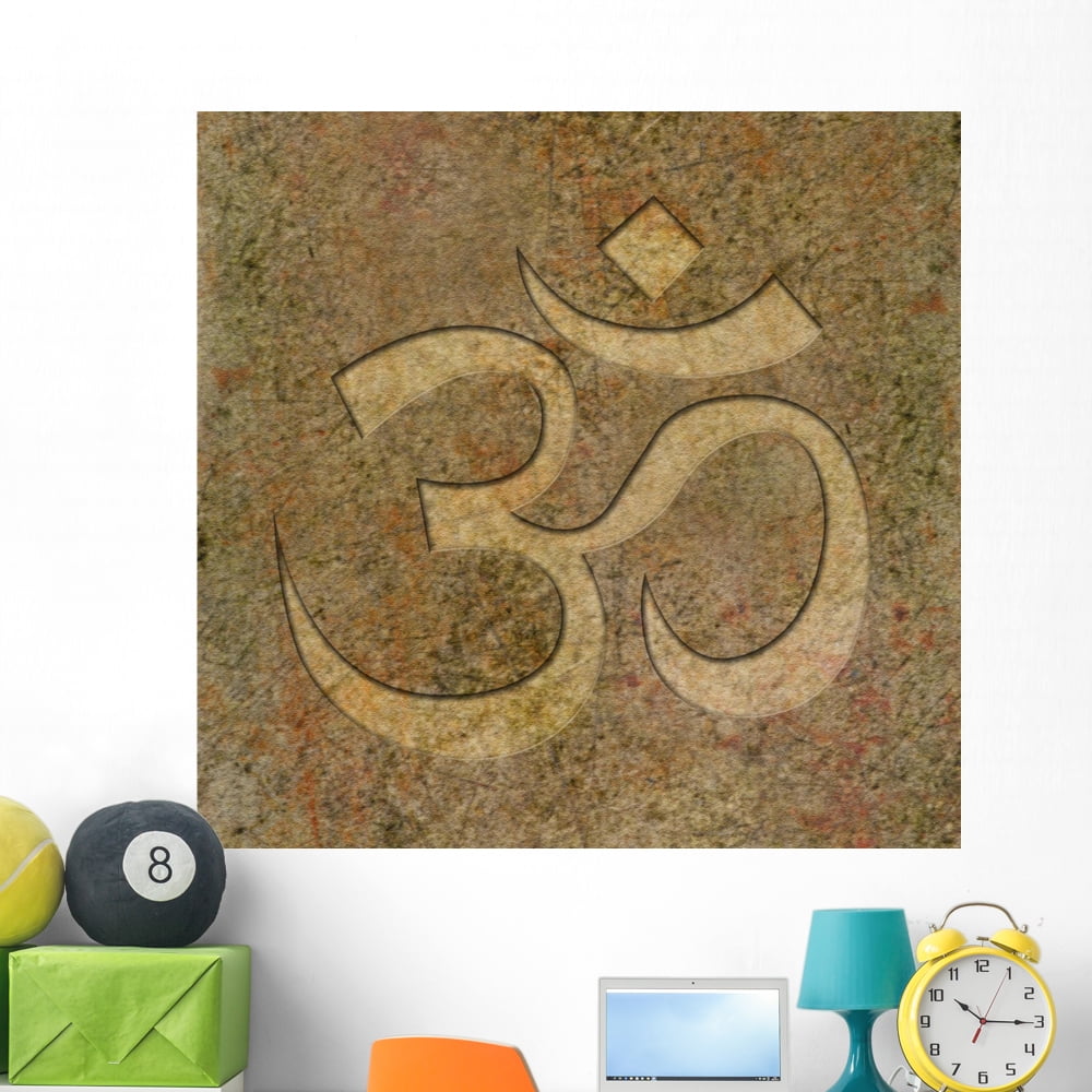 Om Symbol Engraved Stone Wall Mural by Wallmonkeys Peel and Stick ...
