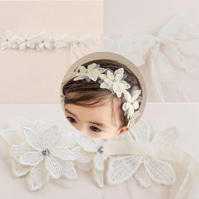Ivory Flower Girl Hair Bows