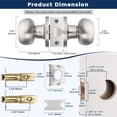 10 Pack Brushed Nickel Privacy Door Knobs Interior, Classic Round Shape ...