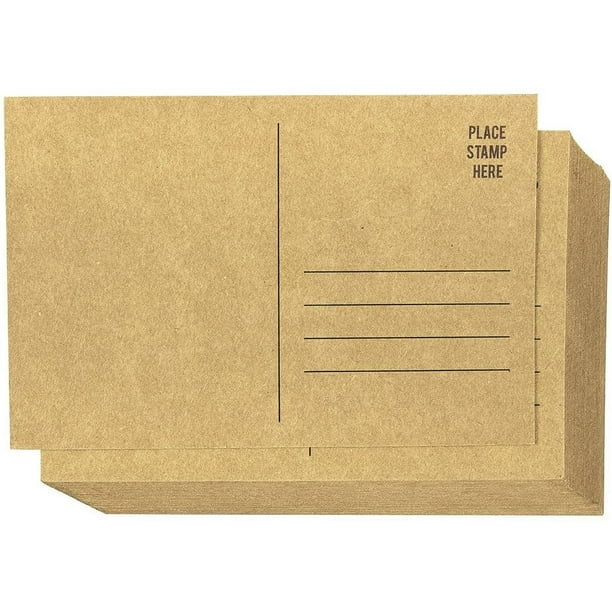Set of 50 Brown Kraft Paper Blank Cardstock Postcards Pack - Self ...