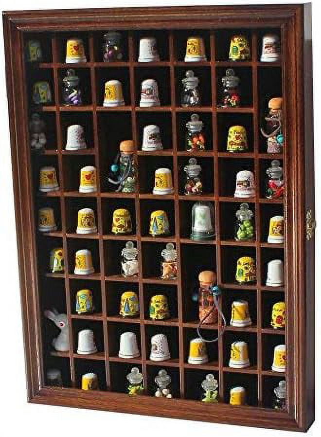 59 thimble display case wall cabinet box solid wood with glass door ...