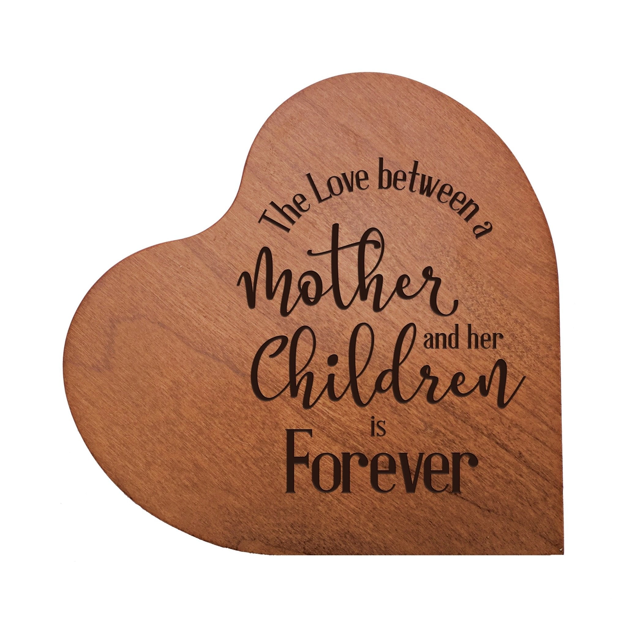 Engraved Wooden Heart Block 5” x 5.25” x 0.75”- The Love Between ...