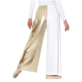 Aislor Women Metallic Praise Worship Dance Pants Color Blocking Wide ...