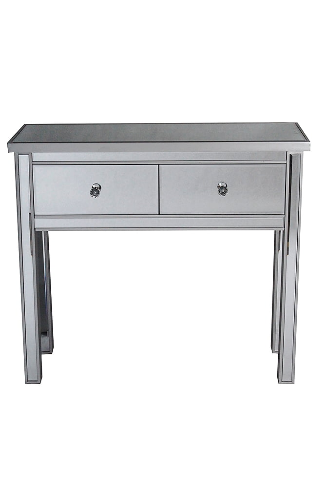 15' Silver Mirrored Console Table with 2 Drawers - Walmart.com ...