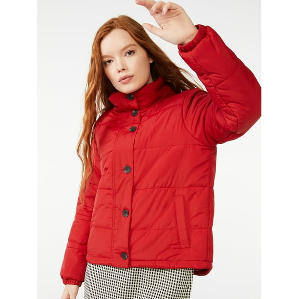 Free Assembly Women's Puffer Jacket - Walmart.com