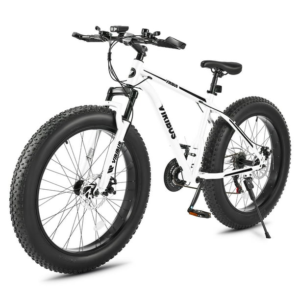 VIRIBUS 26" Fat Tire Mountain Bike with Front Suspension 21 Speeds ...