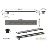 Side Outlet 40 Inch Linear Shower Drain with ABS Drain Base Flange ...