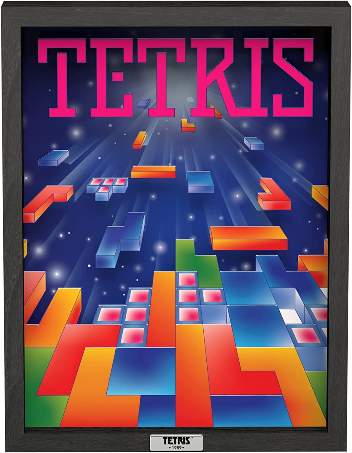 Pixel Frames Tetris 9x12 Shadow Box Art - Officially Licensed by Tetris ...
