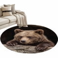 Bear 3' Round Rug for Bathroom Accent Bedside Corner, Country Rustic ...