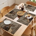 Brown Elk Cotton Linen Placemats Set of 12, Rustic Farmhouse Animals ...