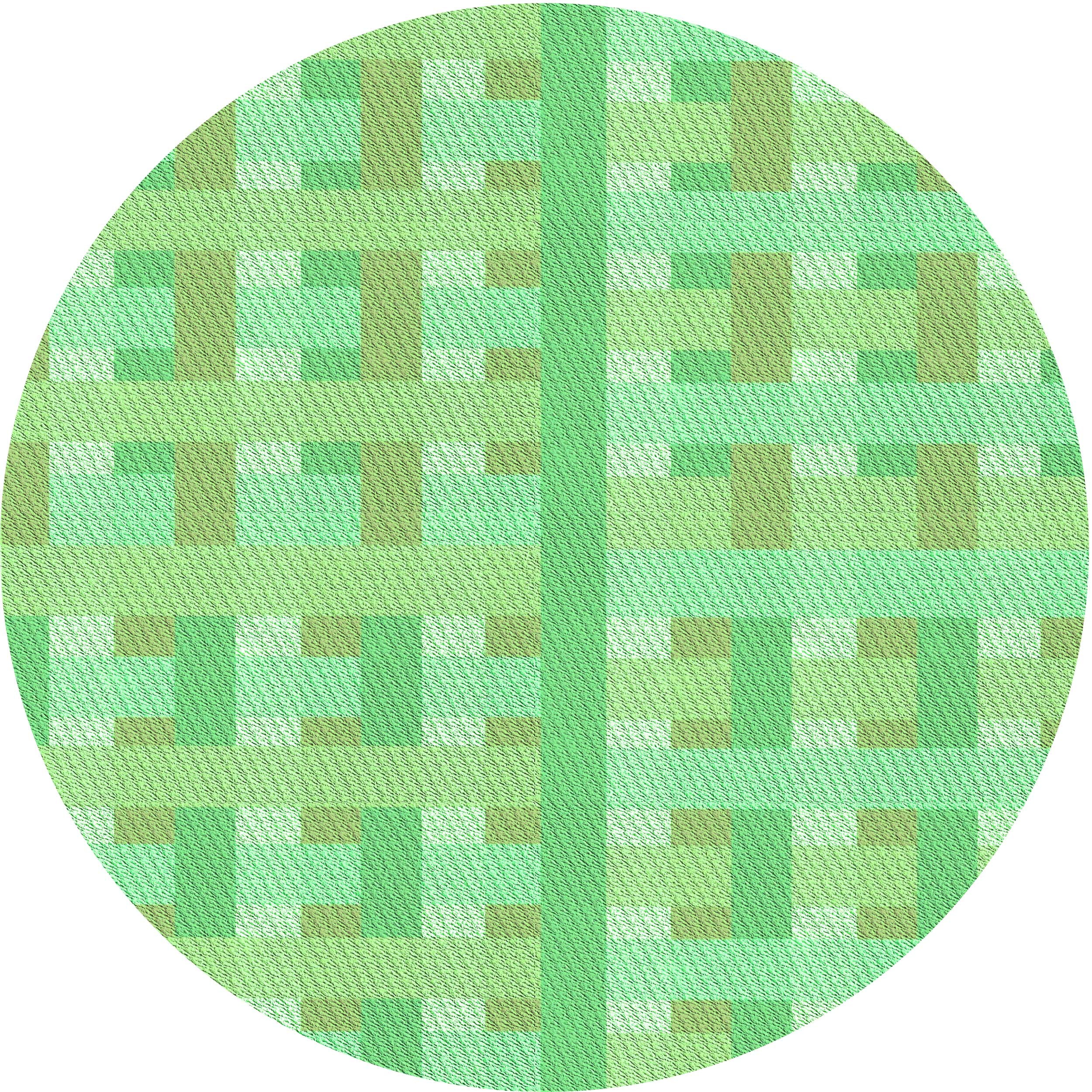 Ahgly Company Indoor Round Patterned Jade Green Area Rugs, 6' Round ...