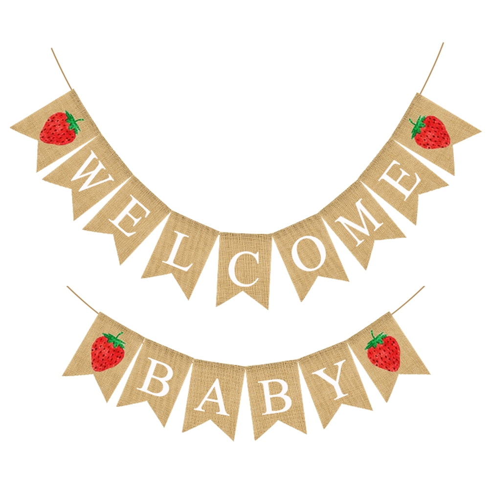 Click here for Kakowely Baby Shower Banner Strawberry Theme Linen... prices