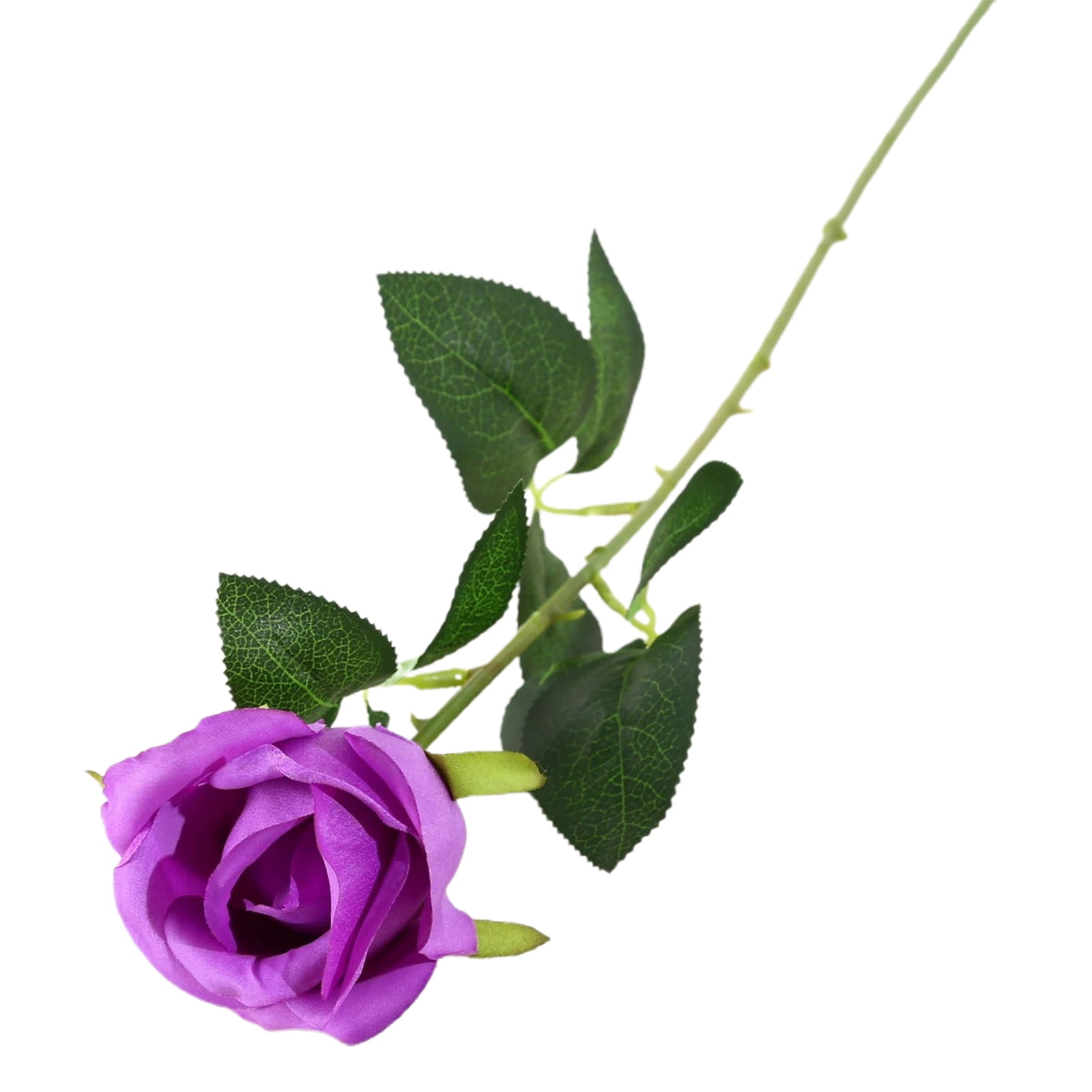 Artificial Flower Foam Rose Real Looking Fake Rose with Stems Leaves ...