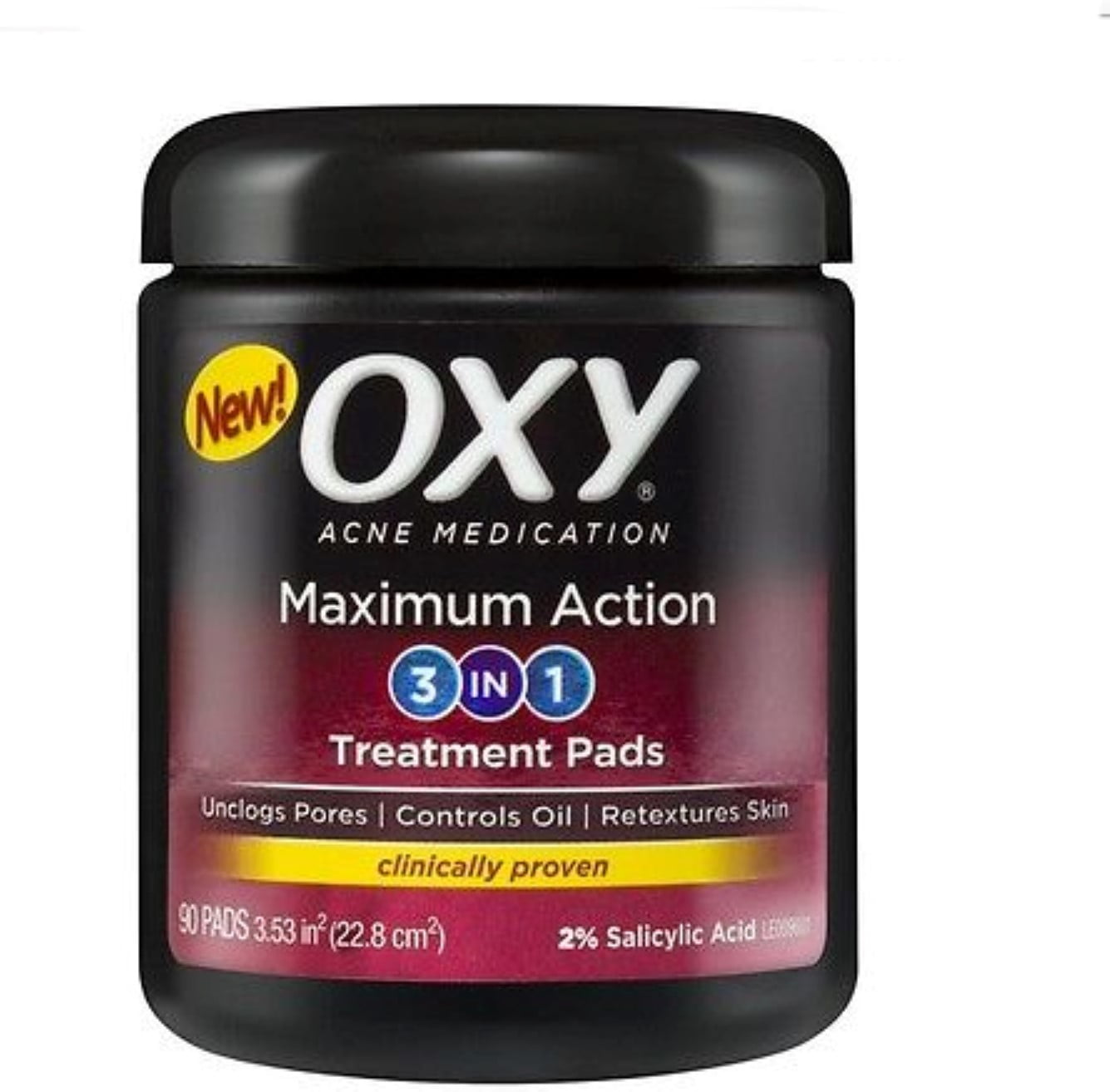 Buy OXY Maximum Action 3-In-1 Treatment Pads 90 ea Pack of 3 Online at ...