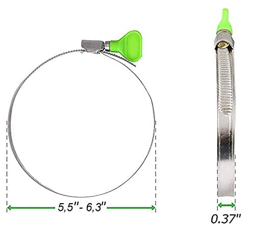 Buy GLIDESTORE 6-Inch Hose Clamps Stainless Steel (Adjustable 5 1/2-6 1 ...