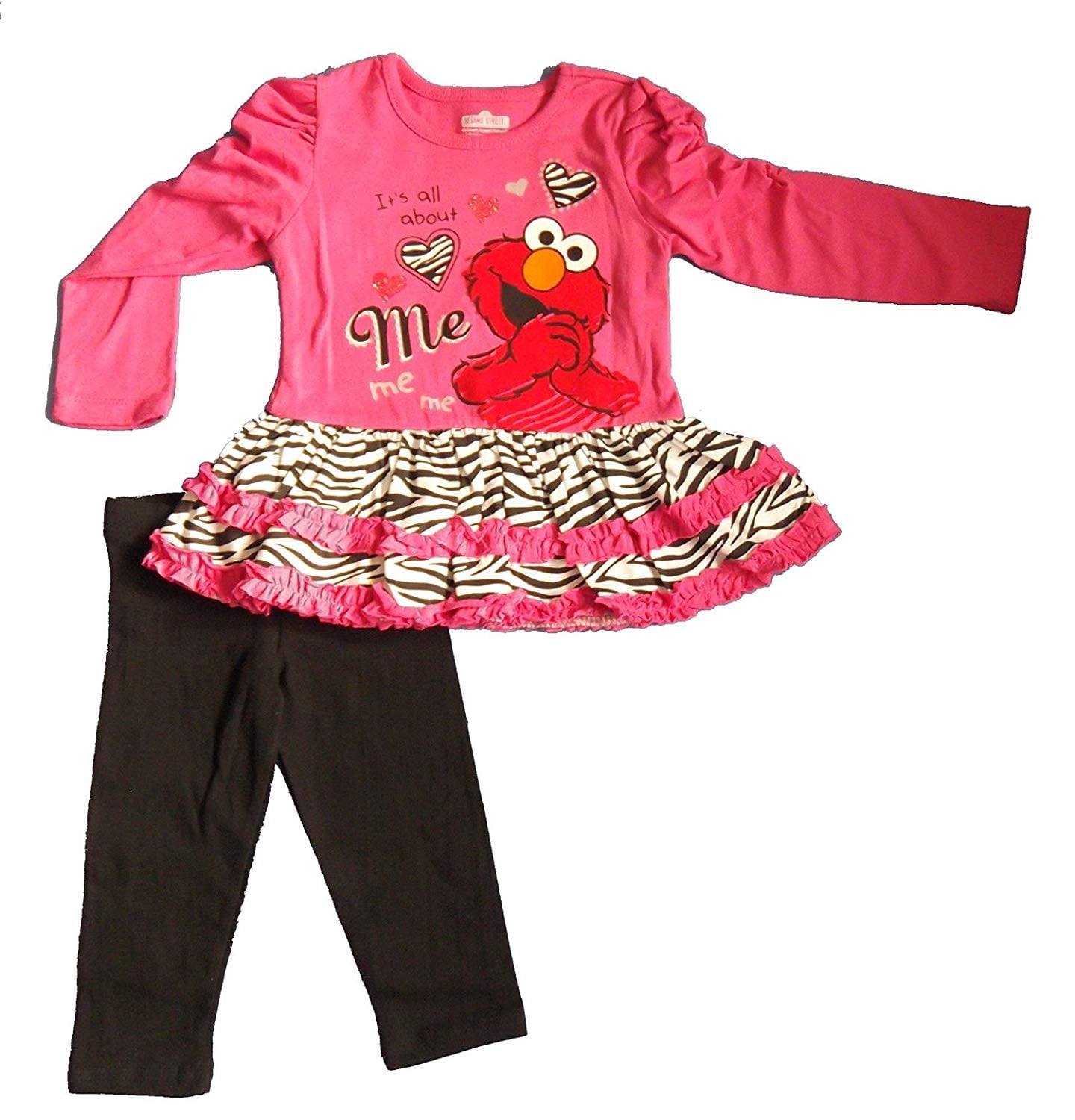 Sesame Street Baby Girls' Elmo Its All About Me 2 Piece Set, Dark Pink ...